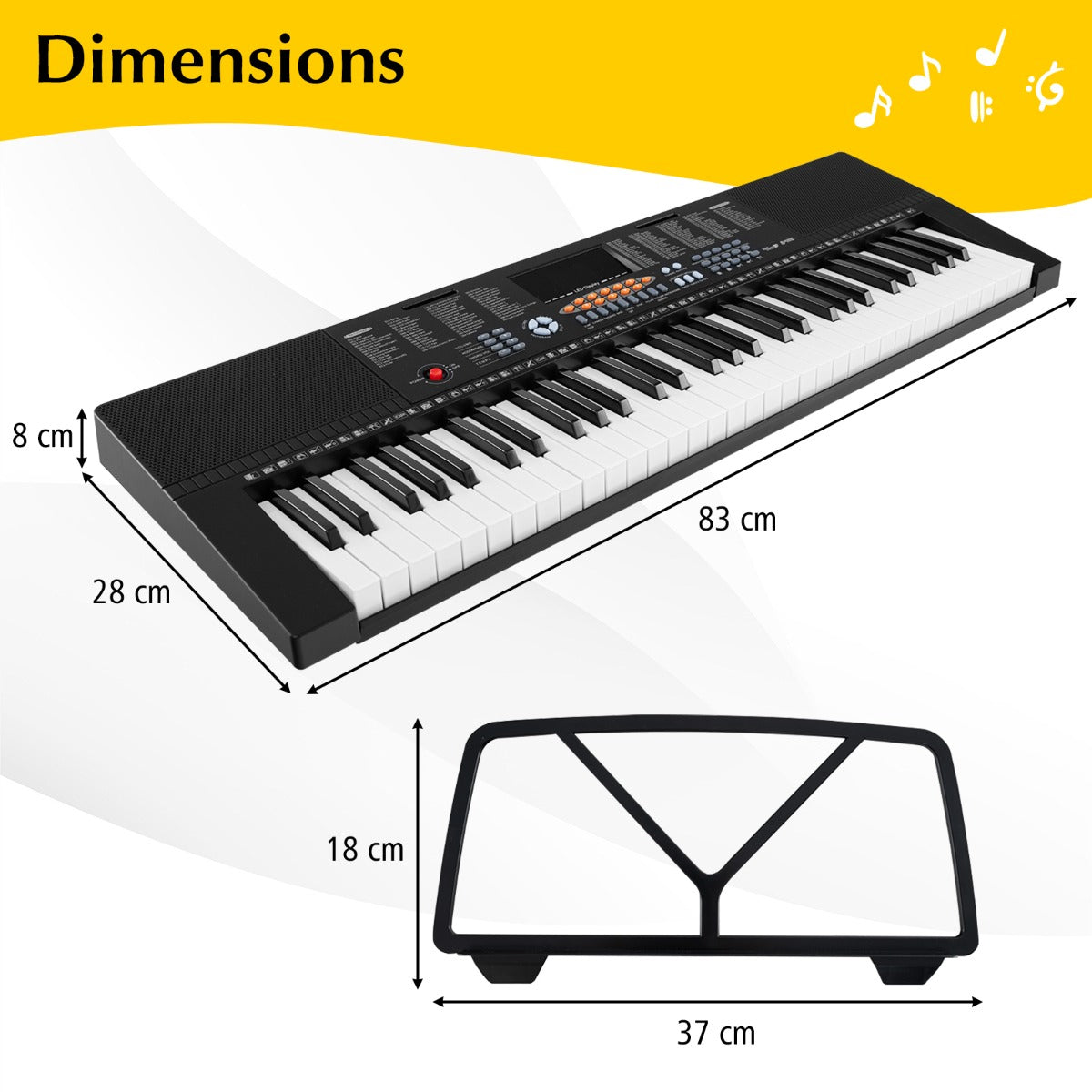 61-Key Digital Piano with 300 Rhythms, 300 Timbres & Learning Modes ...