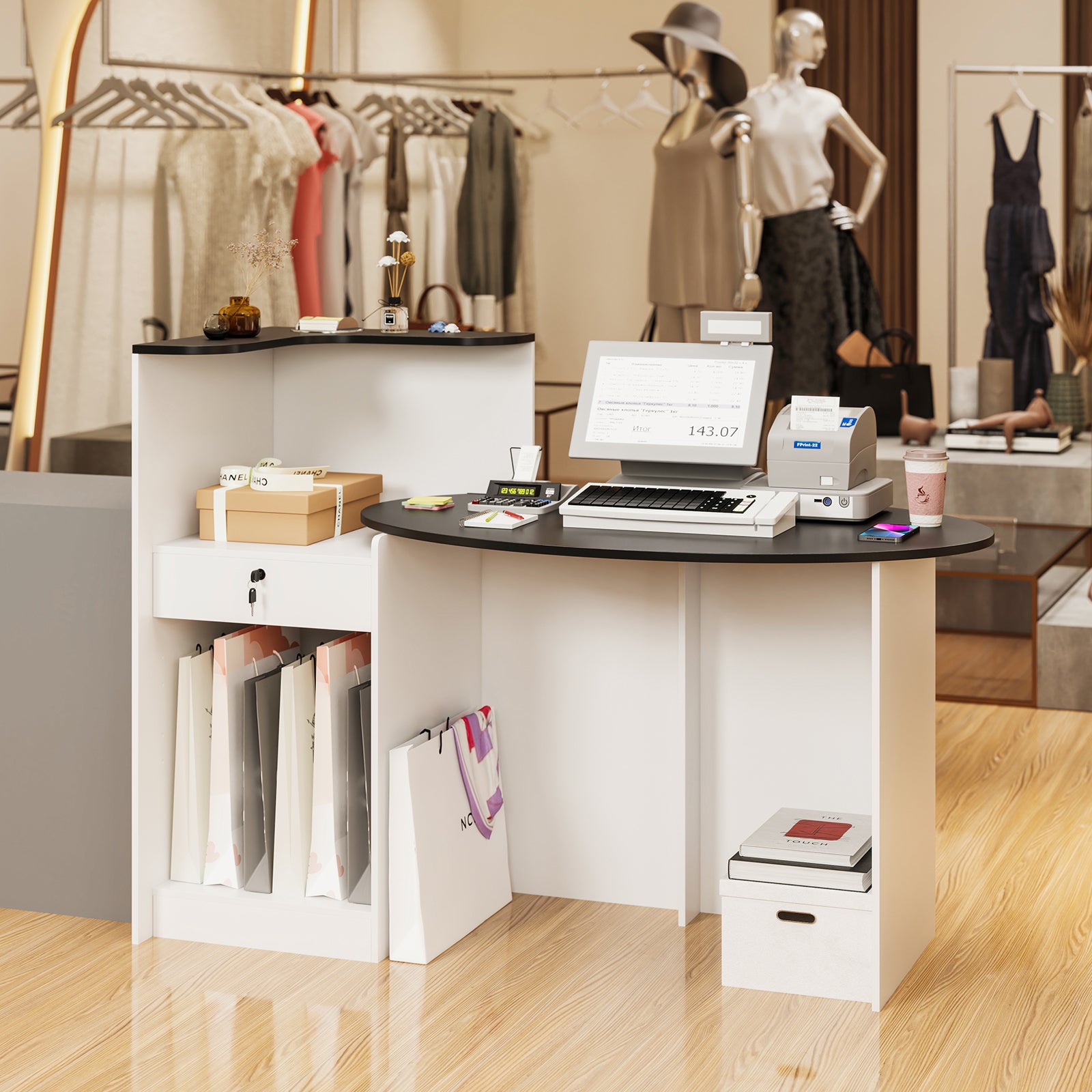 Modern Reception Desk Front Counter Desk Retail Registe ...