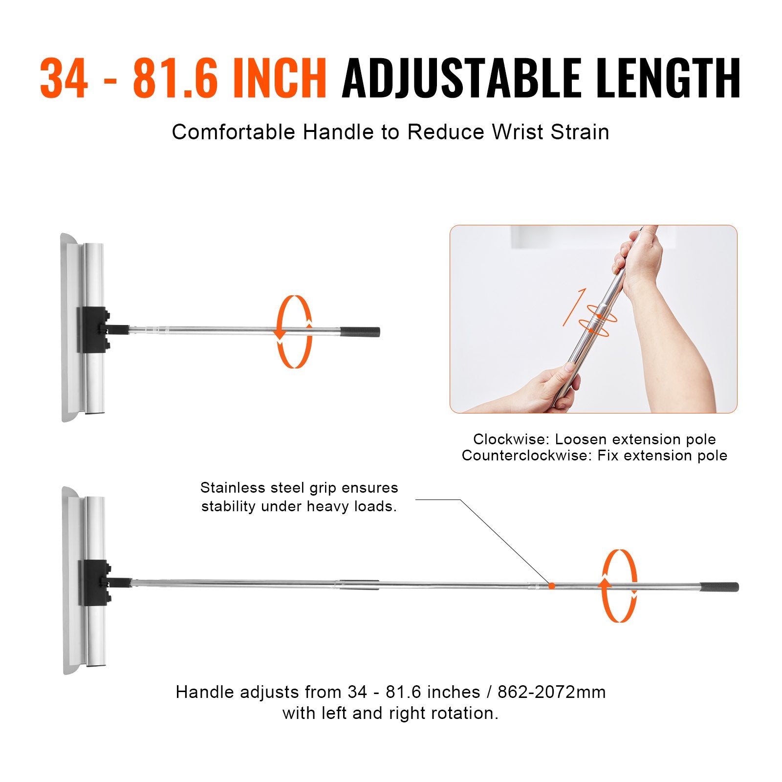 Professional Drywall Skimming Blade Set with Adjustable Extension Hand ...
