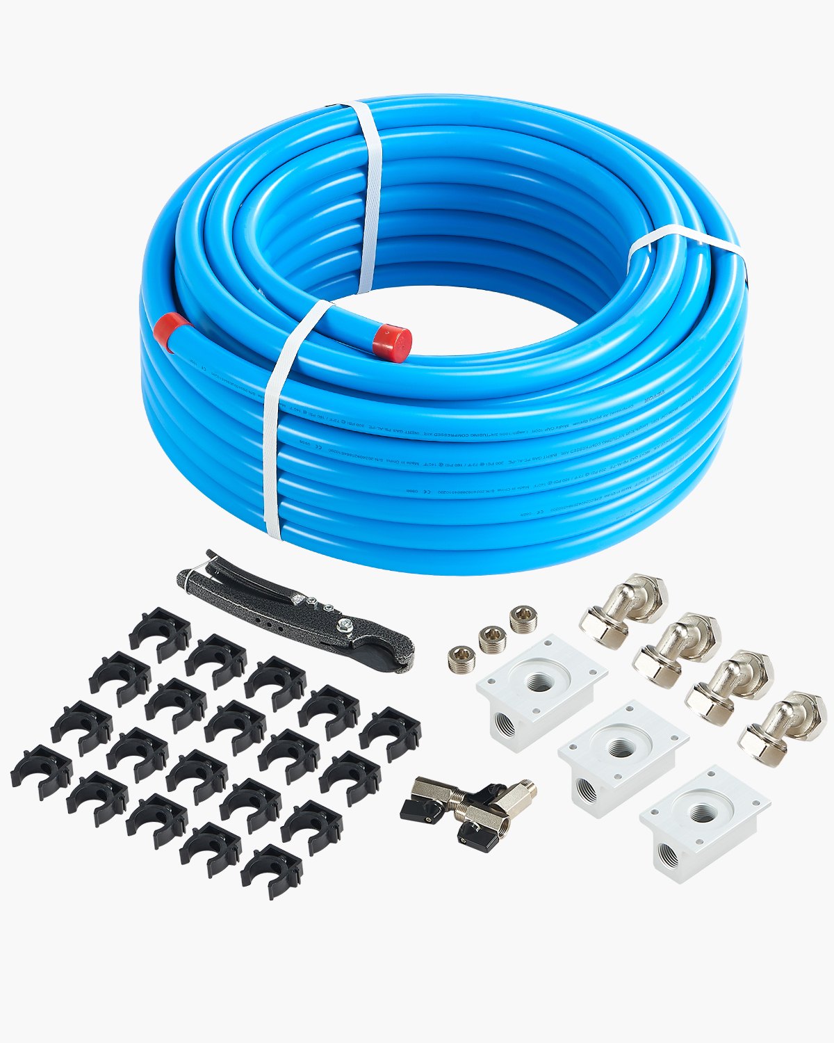 VEVOR Air Compressor Line Kit 3/4'' x 100FT HDPE/Aluminum Air Piping S ...