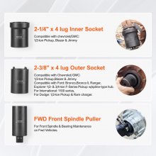 6-Piece 1/2 Meter Drive Axle Hub Nut Socket Set with Storage Case ...